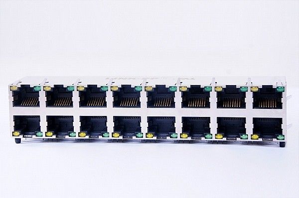 2X8 Port 1000BASE-T Ethernet PoE RJ45 Connector สําหรับสวิตช์เครือข่าย